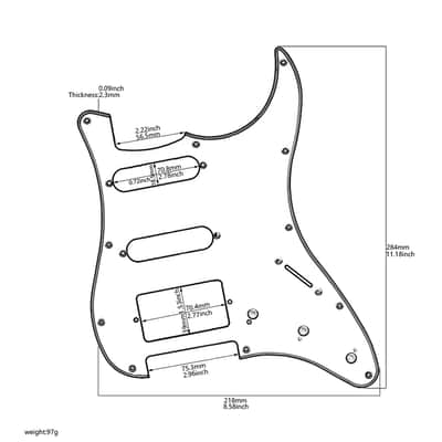 Black SSH Guitar Stratocaster Style Pickguard Scratch Plate | Reverb