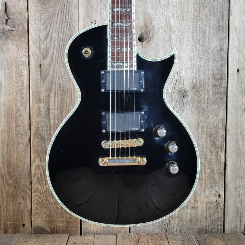 ESP LTD 2007 Deluxe EC-1000 With EMG's with hard case - Black | Reverb