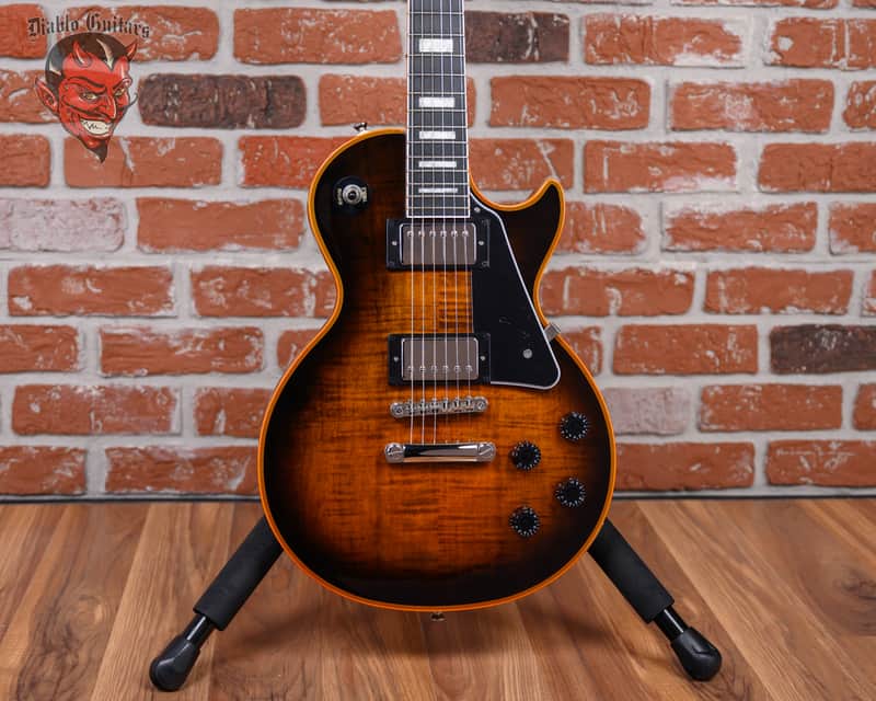 Epiphone Les Paul Custom Widow Flame Maple Top Orange | Reverb Canada