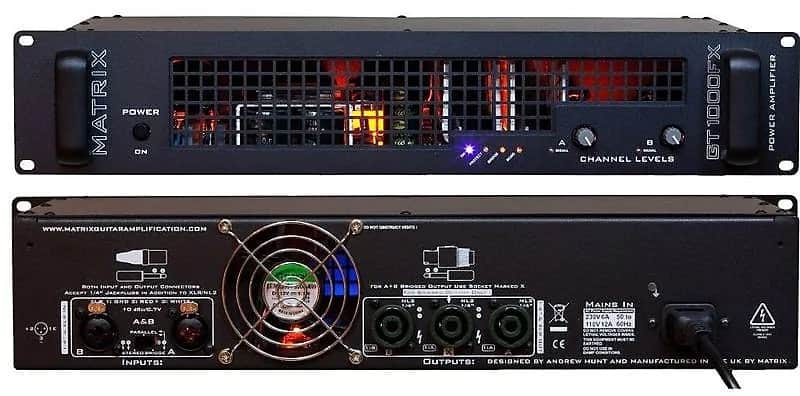 Matrix GT1000-2U Rack Mount Stereo Power Amplifier - Black | Reverb