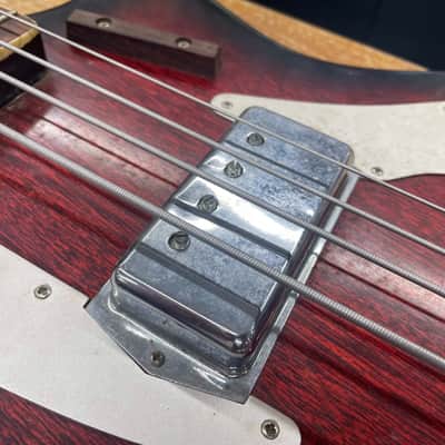 Kent Vintage Electric Bass - Redburst w/ Chipboard Case | Reverb