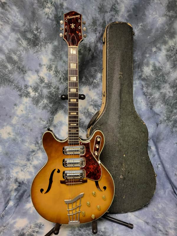 Harmony Vintage RARE 1961 Harmony H75 Sunburst 3 DeArmond | Reverb