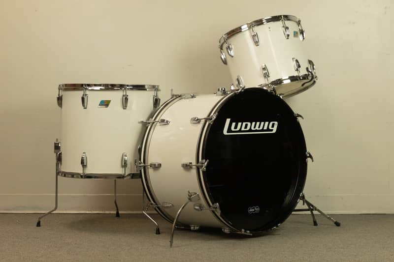 1970s Ludwig White Cortex 14x24 12x15 and 16x18 Drum Set | Reverb