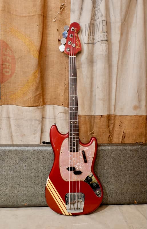 Fender Mustang Bass Guitar 1970 - Competition Red | Reverb Canada