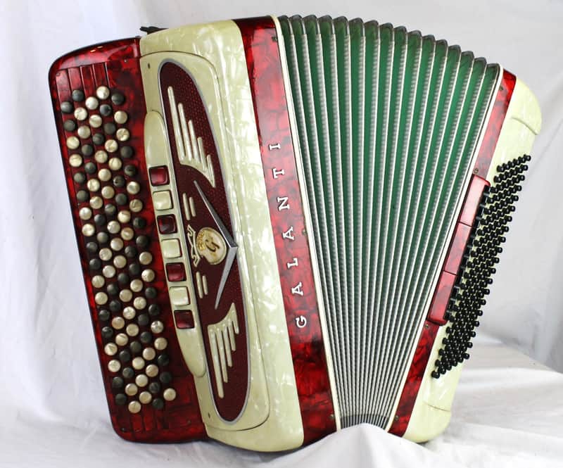7930 - Candy Stripe Galanti Chromatic Button Accordion | Reverb Canada