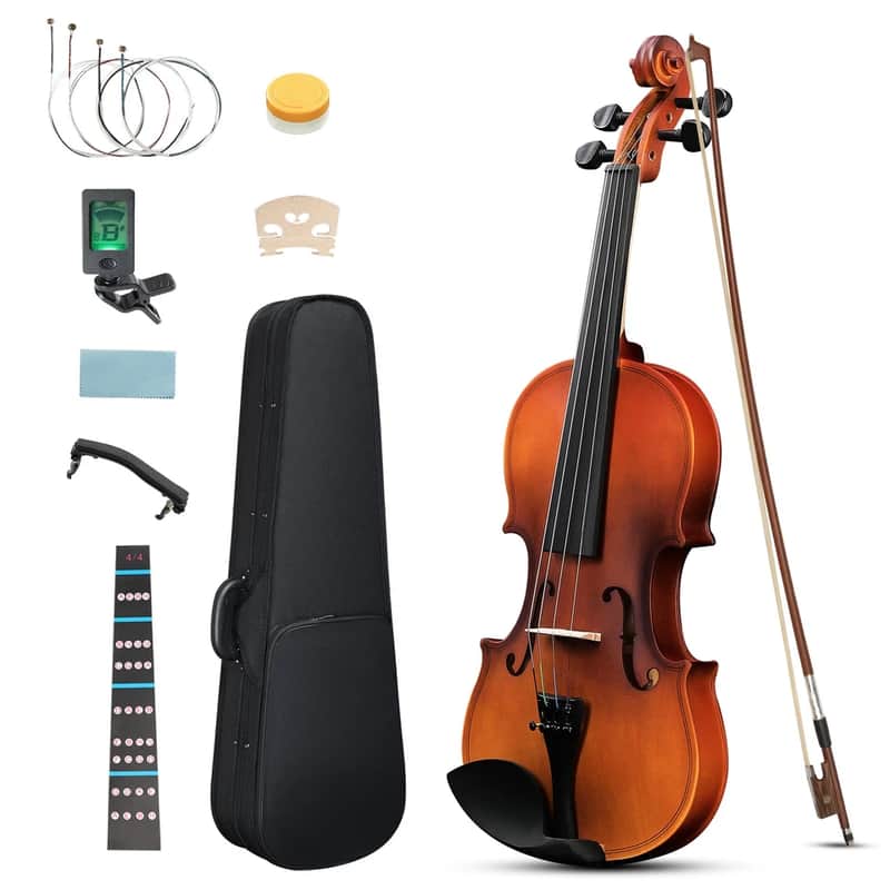 Cxxss 3/4 Full Size Natural Color Acoustic Violin w/ Case Bow | Reverb
