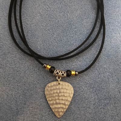 Jeff Hanneman Tribute aluminum guitar pick necklace | Reverb