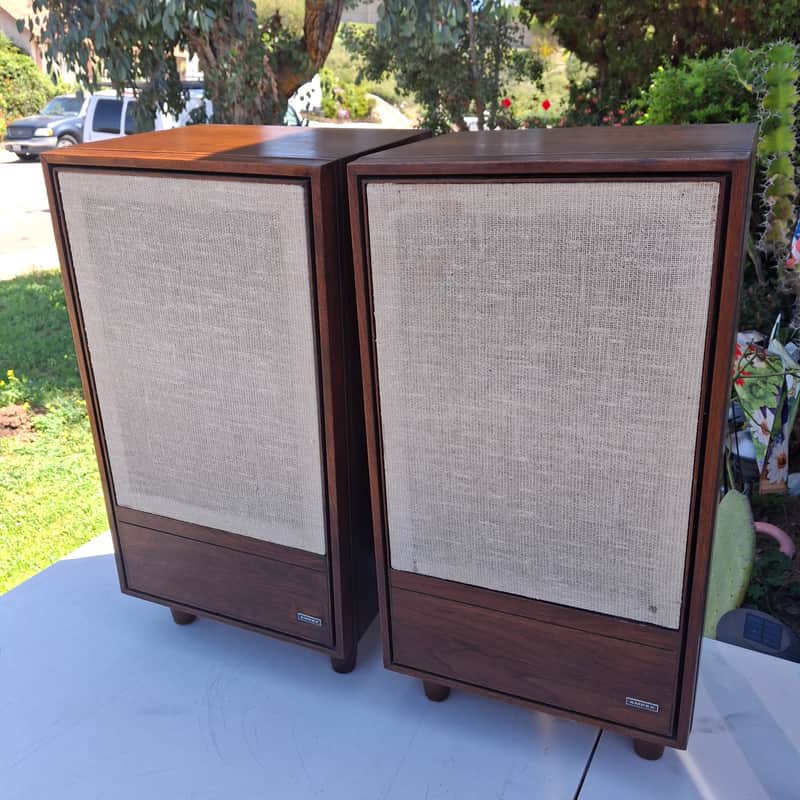 Rare Ampex 4010 Speakers, 3-way, Cherry wood, Recapped, | Reverb
