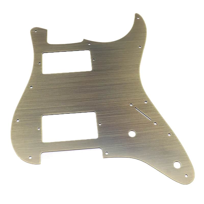 11-Hole HH Metal Strat Pickguard - "Bronze" Aluminum | Reverb