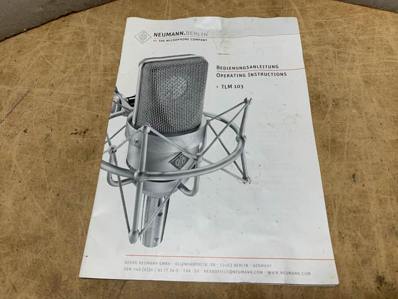 NEUMANN TLM103 MICROPHONE MANUAL/ TECHNICAL BOOKLET- MAKE | Reverb