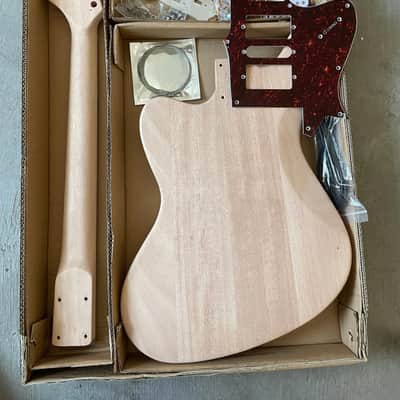 Unfinished Jazzmaster Style DIY Kit, Mahogany Body, Maple | Reverb