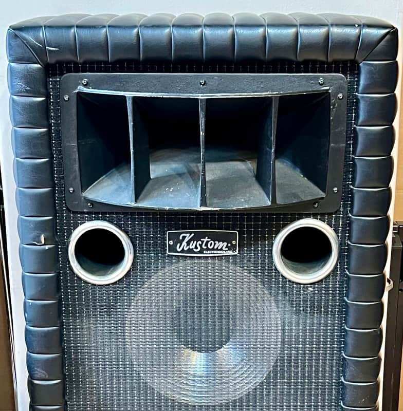 Kustom 2x15 Bass Cabinet 1970s - Black Tuck-N-Roll, Amazing | Reverb