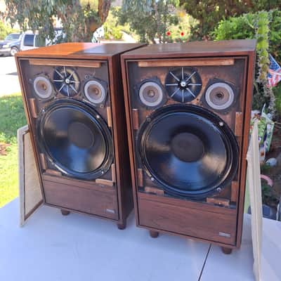 Rare Ampex 4010 Speakers, 3-way, Cherry wood, Recapped, | Reverb