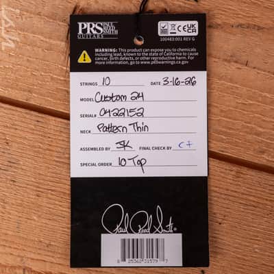 PRS Custom 24 10-Top River Blue Custom Color | Reverb