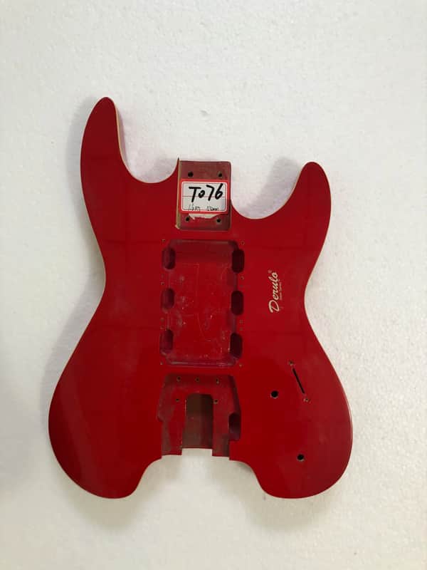 Red HHH Custom Basswood Headless Guitar Body | Reverb