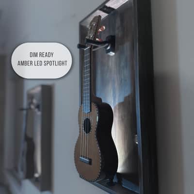 Ukulele Wall Frame Display Relic Finish with Amber DIM LED | Reverb