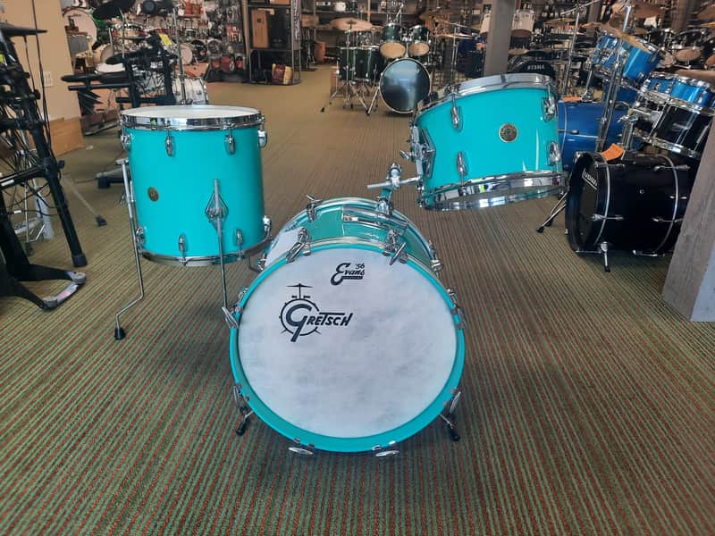 Gretsch 3pc Broadkaster Vintage Bop Kit Satin Sea Foam Green | Reverb