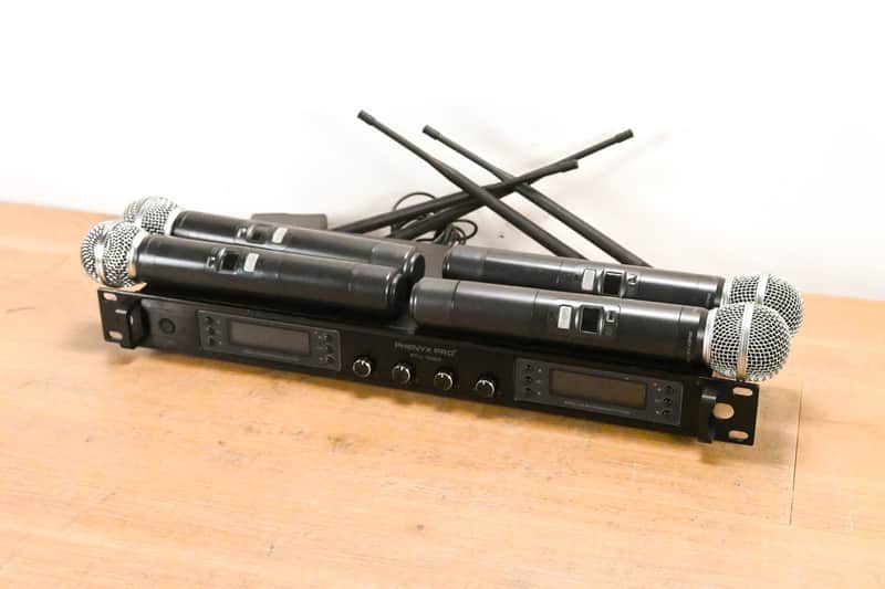 Phenyx Pro PTU-7000-4H Quad UHF Wireless Microphone System w/ | Reverb