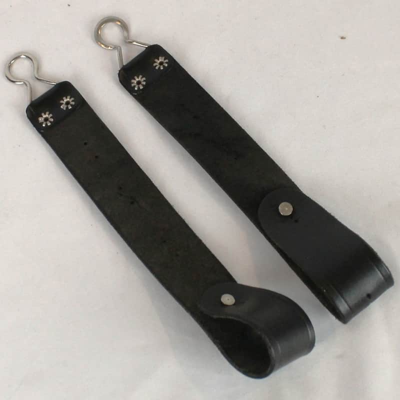 Black Leather Interlocking Back Strap - Adjustable 16" to | Reverb