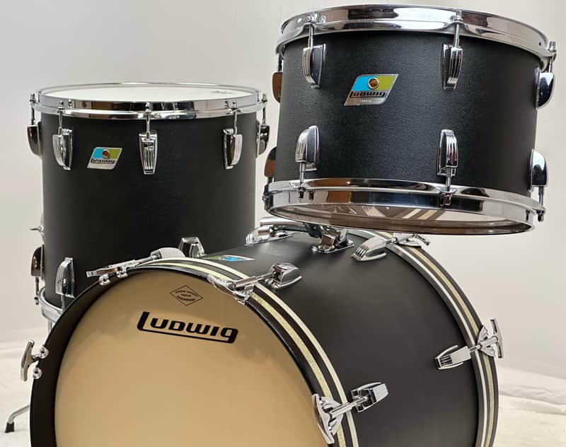 Ludwig 18/12/14" VIDEO Vintage 70's Jazzette Drum Set - Black | Reverb