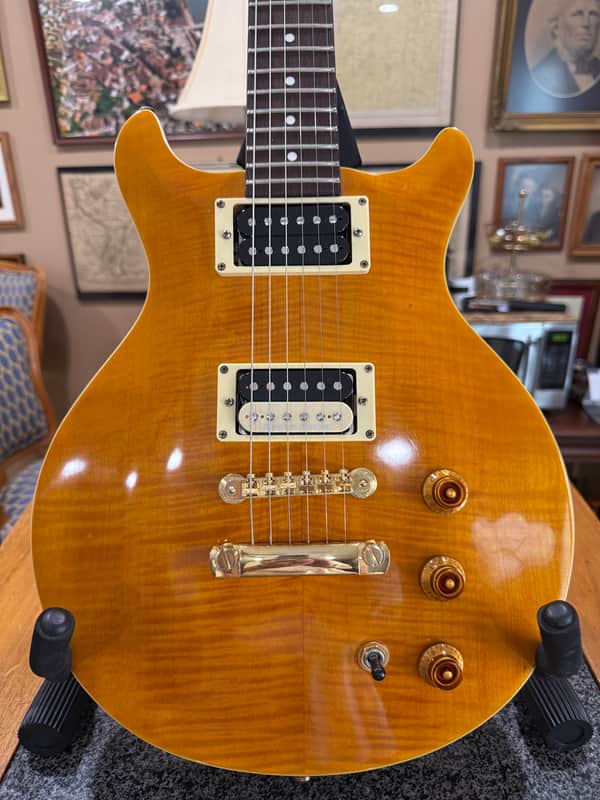 Hamer SAT-F 2000s - Flamed Amber w/New Seymour Duncan Pickups | Reverb