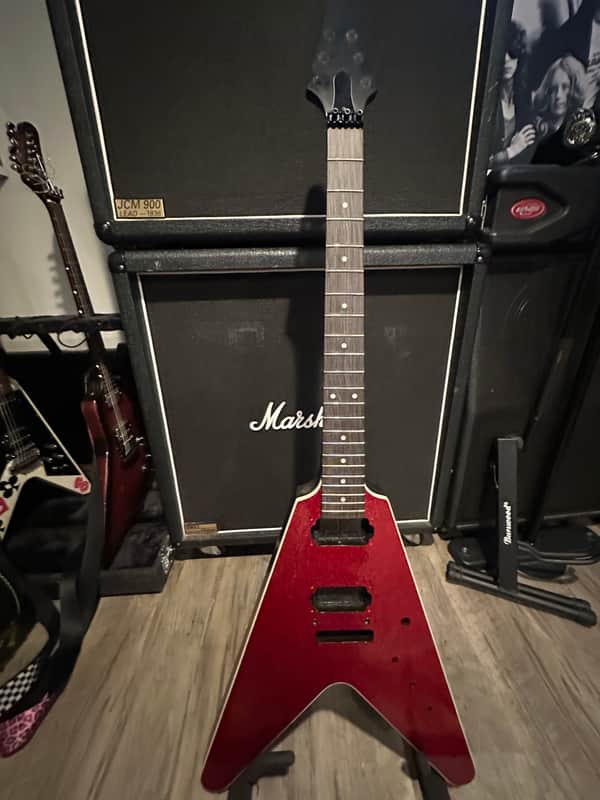 Custom Flying V Husk- Red Sparkle | Reverb