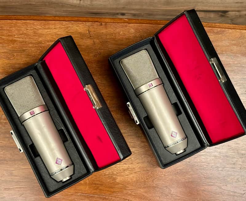 Vintage Neumann U87 Condenser Microphone Stereo Pair! Two SN | Reverb
