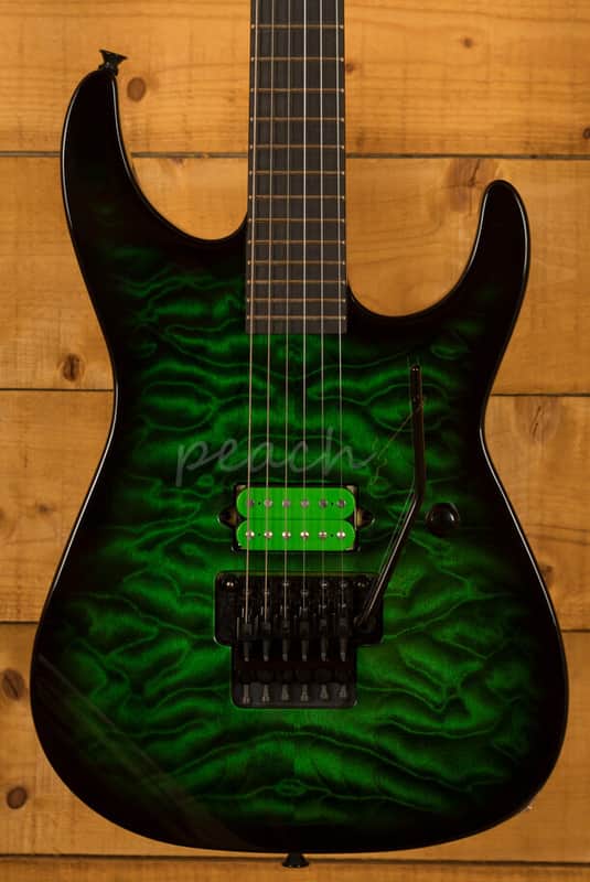 Jackson Custom Shop DK 1H FR Flame Top Trans Green | Reverb France