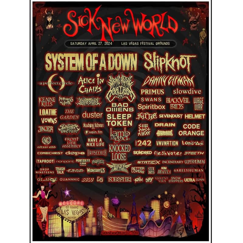 Sick New World Festival 2024 Ltd Ed RARE Poster SYSTEM OF A | Reverb