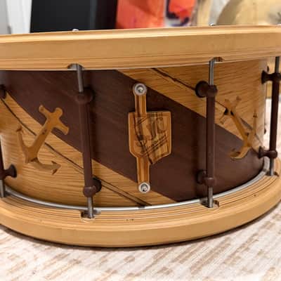 SJC 2012 NAMM Nautical Snare 2012 - Marble + Zebra Wood | Reverb