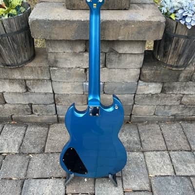 Open Box Leo Jaymz SG Style Electric Guitar Metallic Blue Leo | Reverb