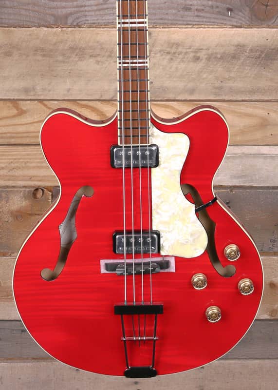 Hofner HCT-500/7 Verythin Bass Transparent Red | Reverb