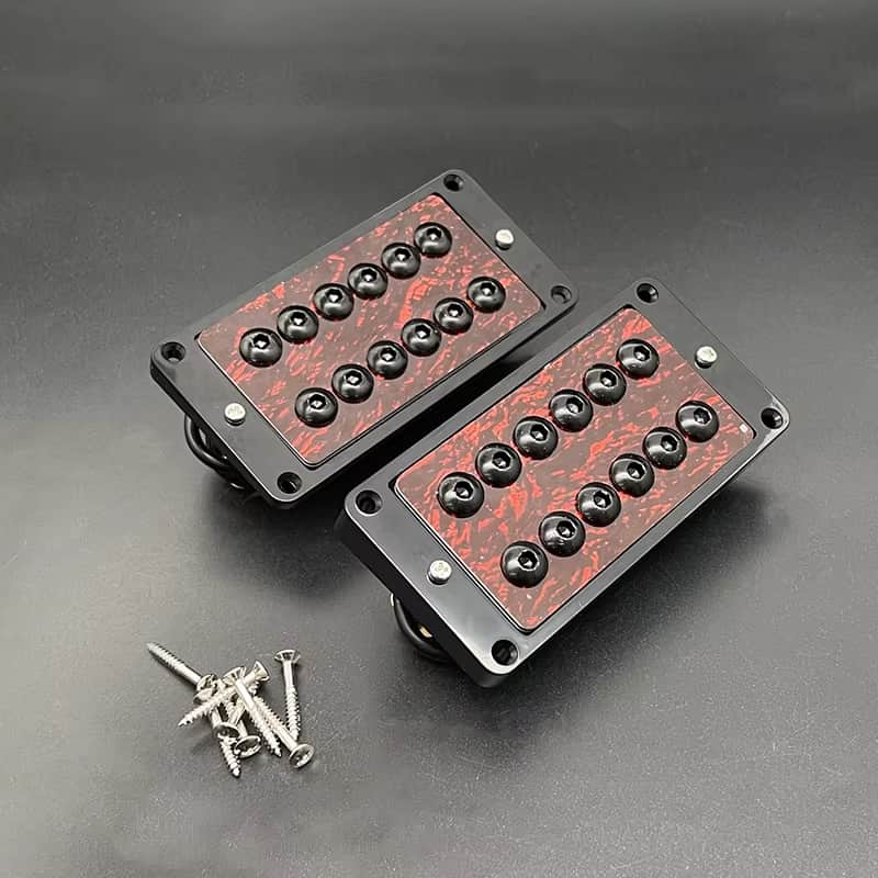 Red Tortoise Shell Guitar Large Pole Humbucker Pickups Neck | Reverb