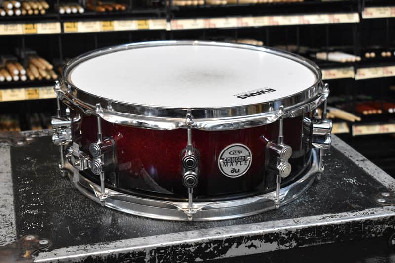 Used PDP Concept Maple 5.5" x 14" Snare Drum in Red to Black | Reverb