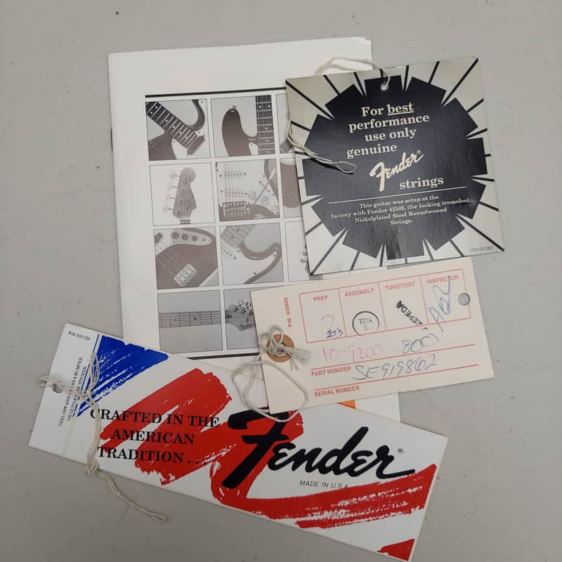 Early 1990's Fender Tag, Case Candy, and Sticker (PA-204) | Reverb
