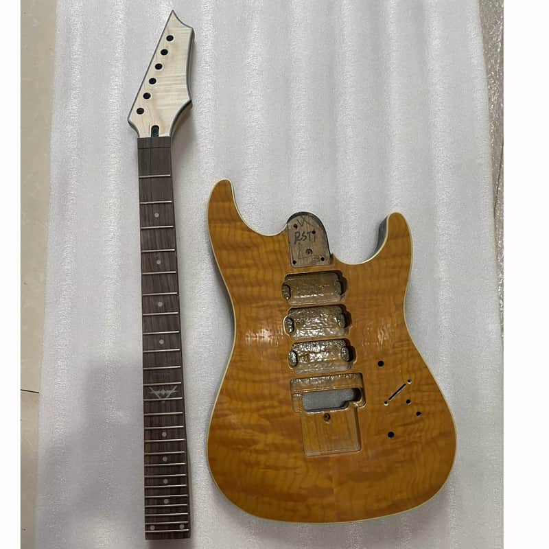 HHH Quilted Maple Top Guitar Basswood Body with Maple Neck, | Reverb