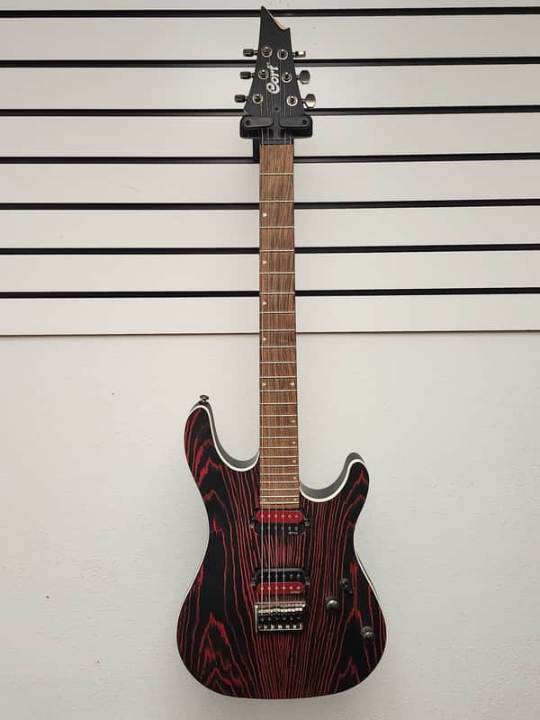 Cort KX Series 6 String Electric Guitar Etched Black & Red | Reverb