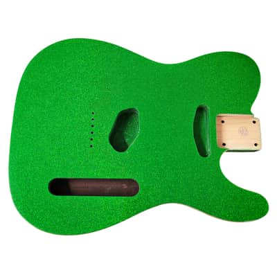 Green Sparkle Telecaster body - Double cream binding | Reverb