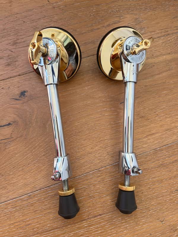 DW Bass Drum Spur Set (Pair) Chrome & Gold | Reverb