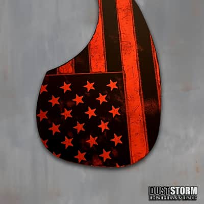 American Flag Acoustic Pickguard – Red Acrylic Mirror, Laser | Reverb