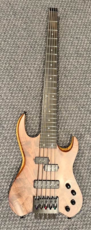Kiesel Vader Bass VB5 34” Scale 8lbs headless bass Walnut top | Reverb