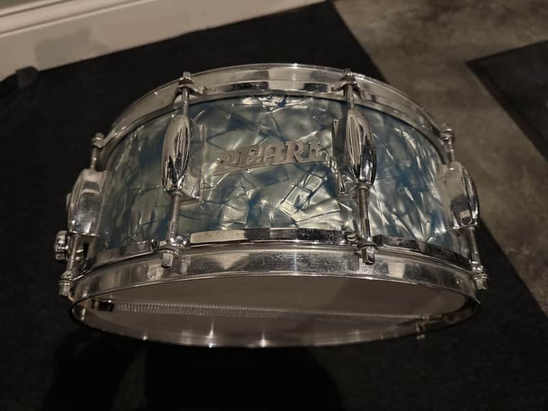 Vintage Pearl Script Logo Snare Drum Marine Pearl 5.5x14 | Reverb