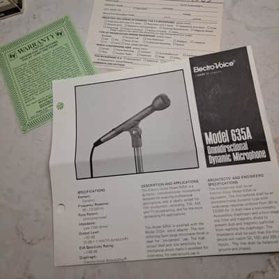 EV ElectroVoice 635A Dynamic Omni Directional Microphone Mic- | Reverb
