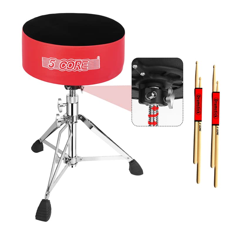 5 Core Drum Throne 5" Padded Guitar Stool Adjustable 310lbs | Reverb