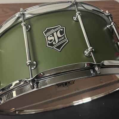 SJC Navigator 6.5x14 Maple Snare Drum - Deep Olive Green | Reverb
