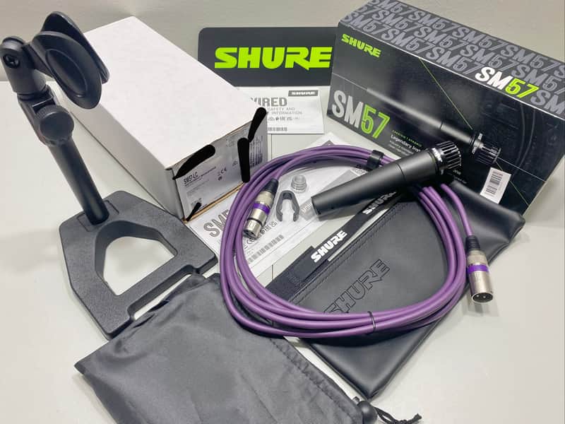 Shure SM57 Cardioid Dynamic Microphone w/Desktop Stand/XLR | Reverb