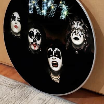 KISS, 22" Bass Drum Head, 1974 First Album, Gene, Paul, Ace, | Reverb