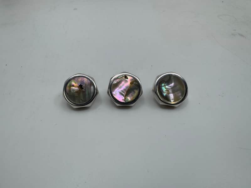 Schagerl Finger buttons (3x) - Silver with White Abalone | Reverb