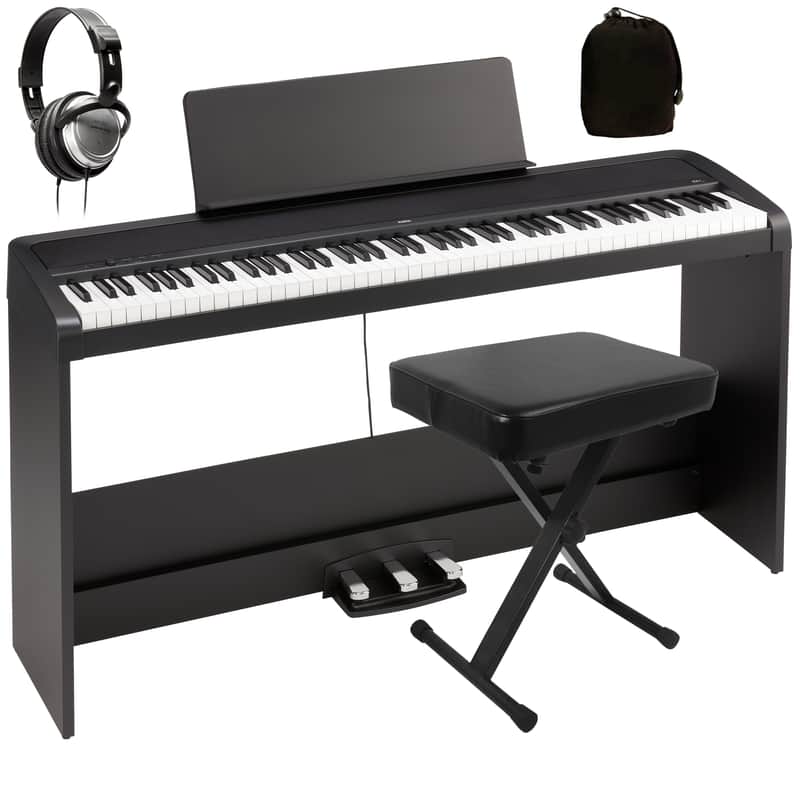 Korg B2+ Digital Piano with Stand and Pedals - Black COMPLETE | Reverb