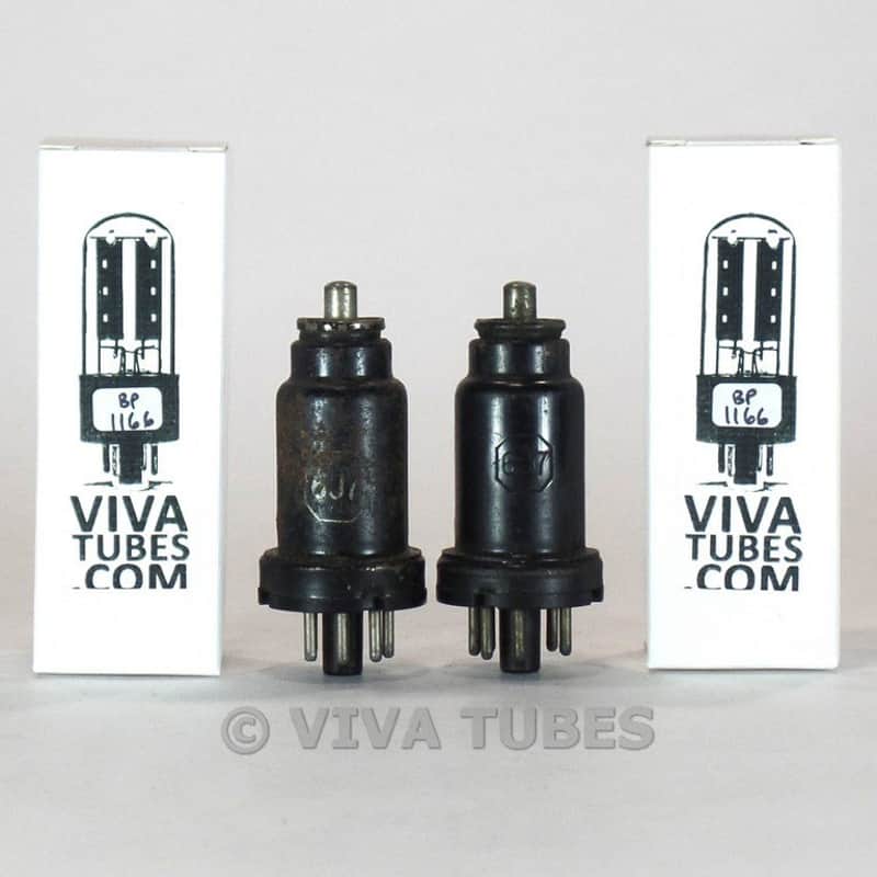 Tests NOS Matched Pair Ilegible USA 6J7 Metal Engraved Base | Reverb